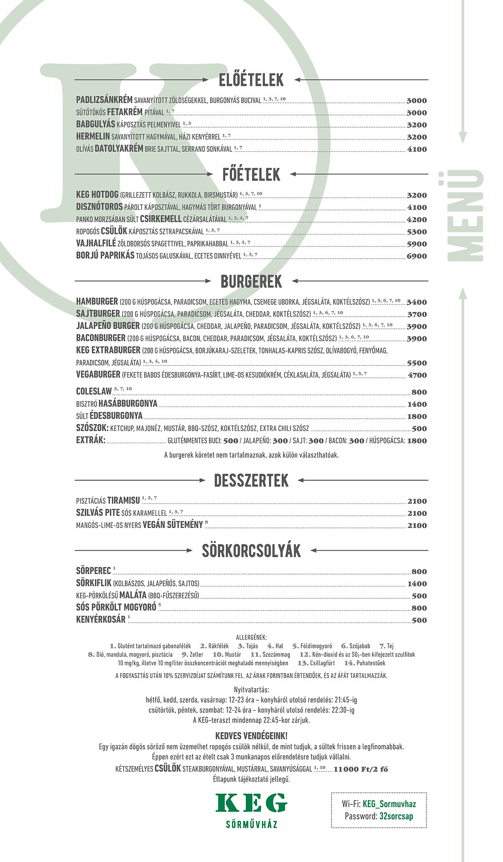 menü napi menüvel | kegsormuvhaz