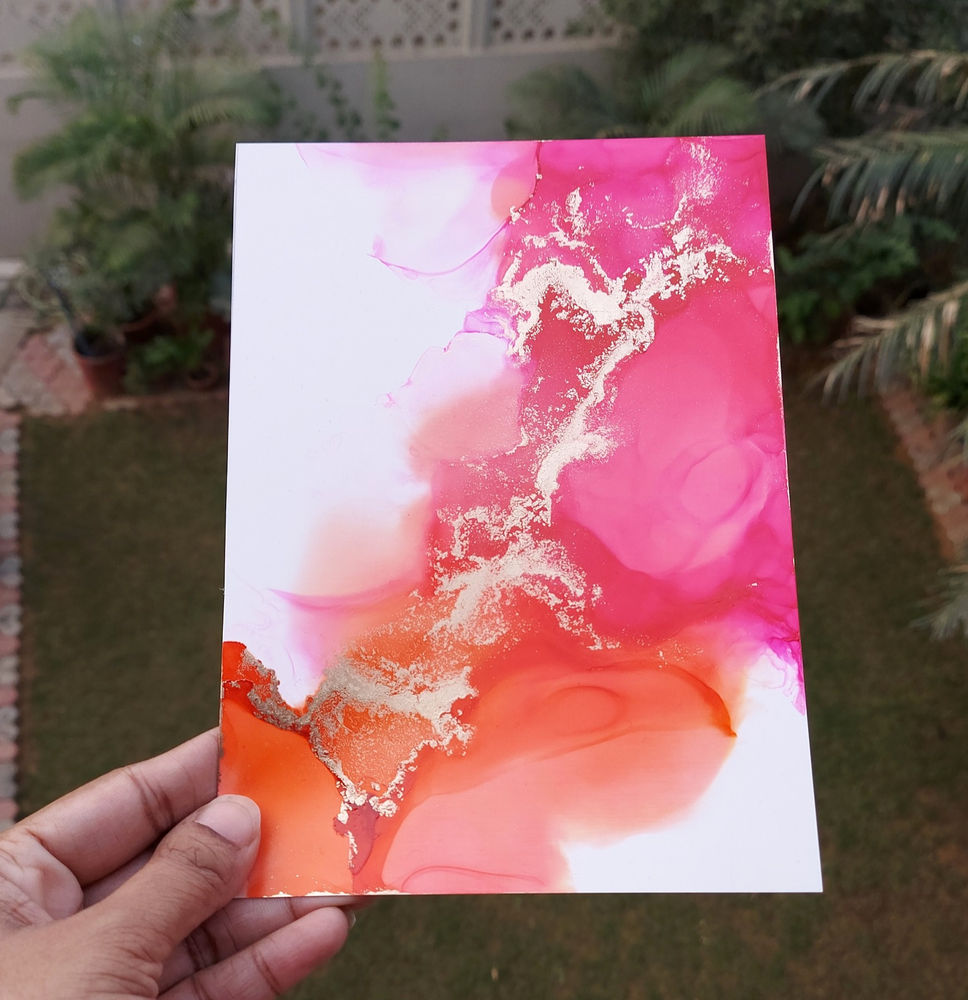 Simple alcohol ink abstract art tutorial