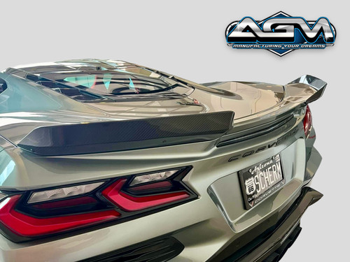 AGM C8 Z06 Visible Carbon Spoiler Wicker Extensions | AG Motorsports
