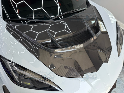 AGM C8 Corvette Carbon Fiber Functional Race Spec Hood w/Air Duct | AG ...