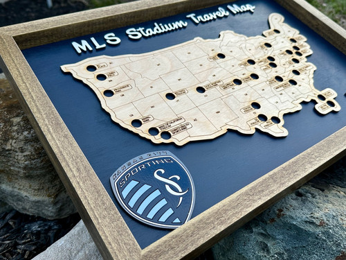 Major League Soccer "MLS" Stadium Travel Map (Framed) | TMB Woodworks