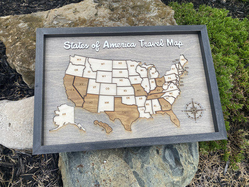 States of America Travel Map (Framed) | TMB Woodworks