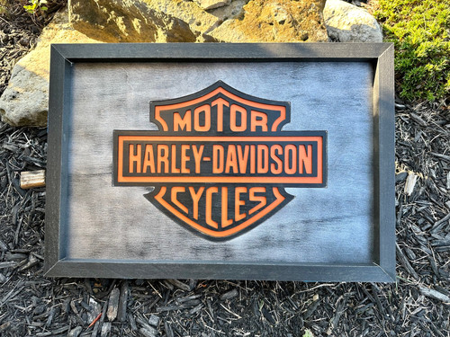Harley Davidson Sign | Wood Laser Cut Harley Sign | TMB Woodworks
