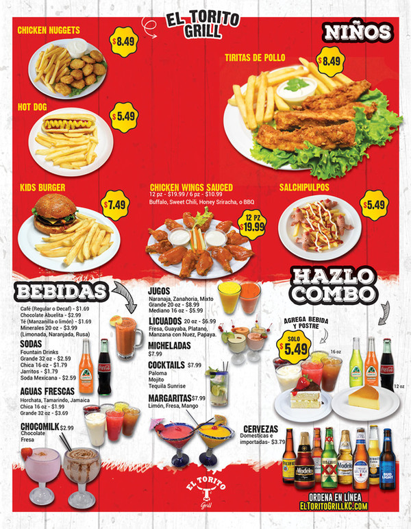 Menu | El Torito Grill | Kansas City