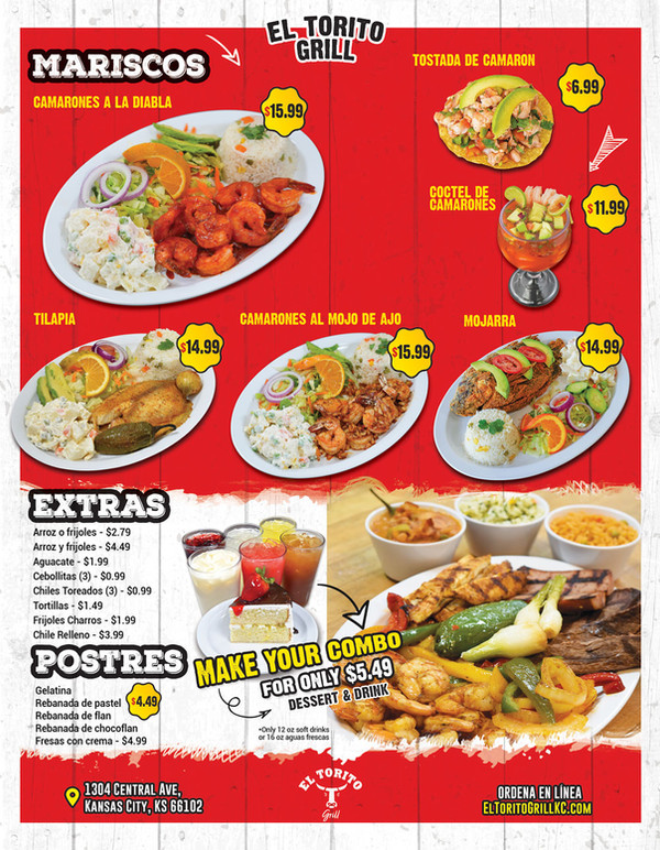 Menu | El Torito Grill | Kansas City