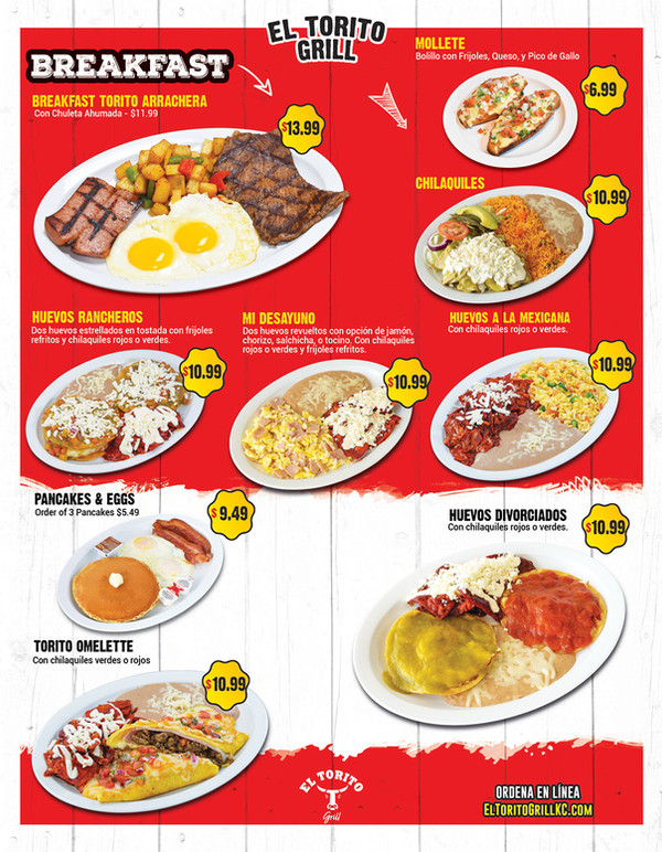 Menu | El Torito Grill | Kansas City