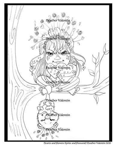 Hearts and Flowers Sprite and Possum | ColourofLove