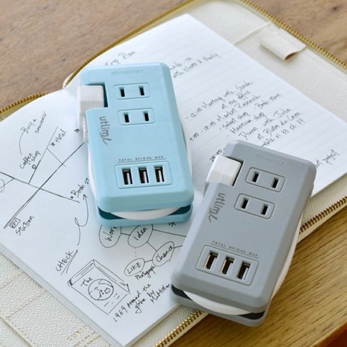 《嚮海選品🌊》日本Sonic Utlim便攜式多功能插座(2色可擇)｜usb多用途輕量充電延長線 擴充插座 | 嚮海製所Hamabe Lab