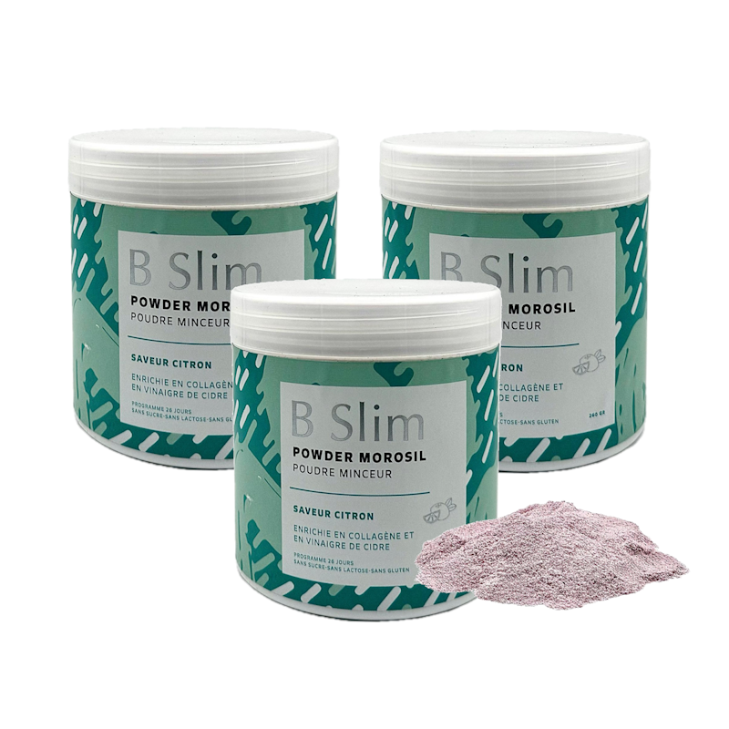 3 pots B.SLIM POWDER Poudre minceur au Morosil