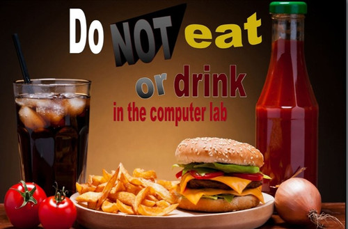 Large Poster Do not eat or drink in lab | TheCoolClassroom