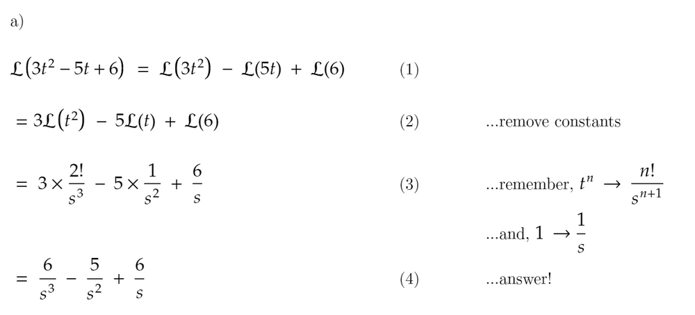 Laplace Transforms: Example 1 - 4