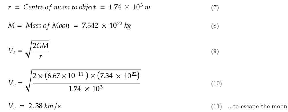 Earth & Moon Escape Velocity