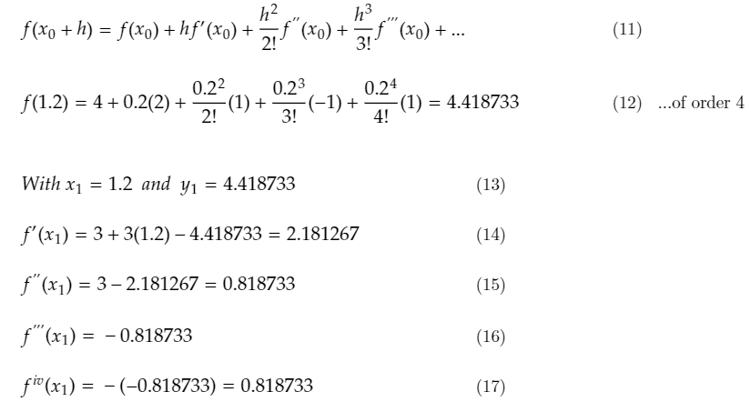 Numerical Methods: Taylor Series