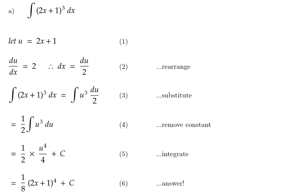 Integration by substitution: Example 1 - 3