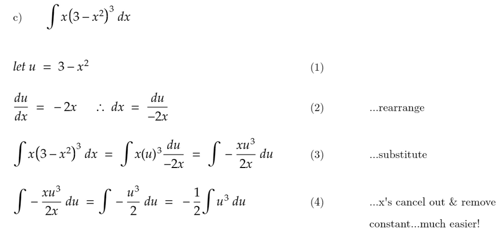 Integration by substitution: Example 1 - 3