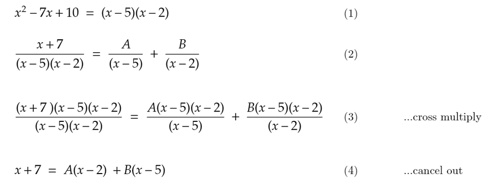 Partial Fractions: Example 1