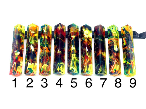 Pen Blank - Alumilite Resin - Transparent Multi Color Drop in clear ...