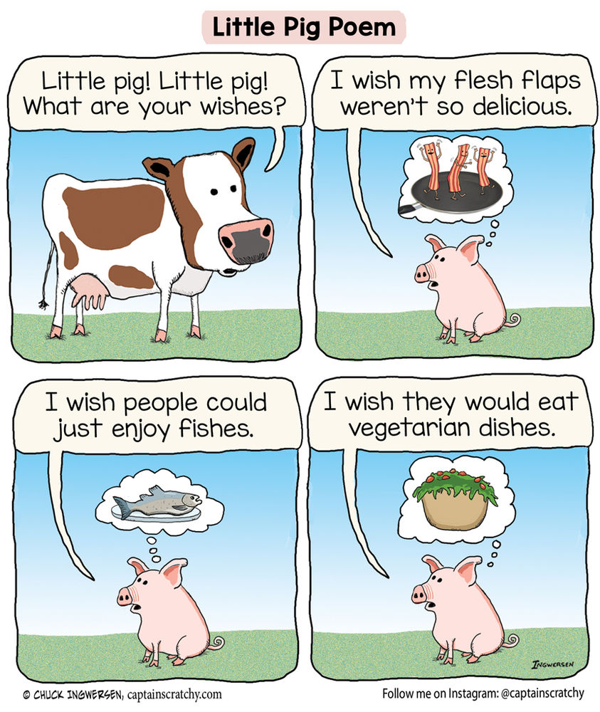 A cow's poem for a little pig