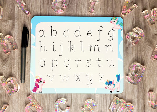 Unicorn print lowercase alphabet Drywipe Whiteboard | Super Phonics