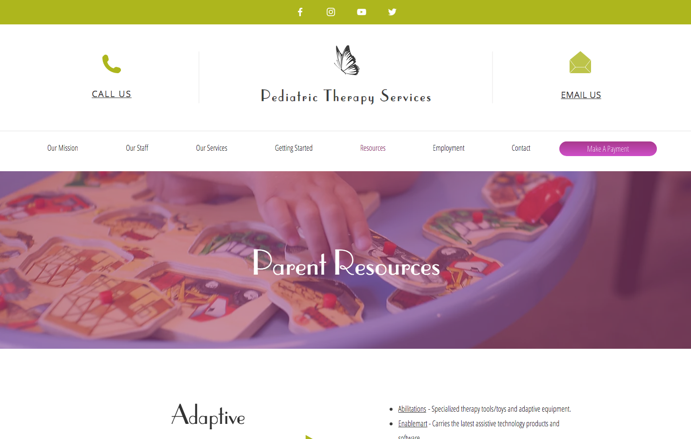 Resources | Pediatric Therapy Services