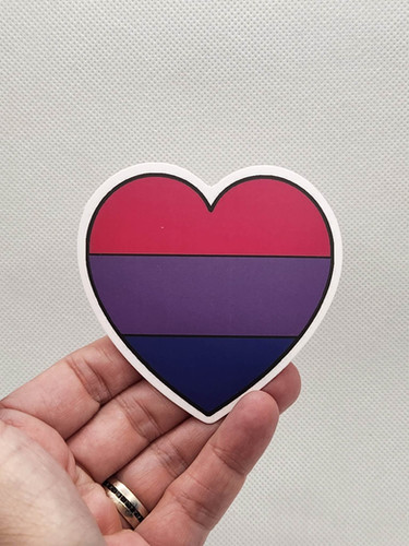 Vinyl Sticker - Bisexual Heart Pride - 3" waterproof | Misty Figs Gift Shop