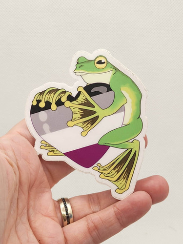 Vinyl Sticker - Frog Asexual heart Pride Kingdom - 3" waterproof lgbt ...
