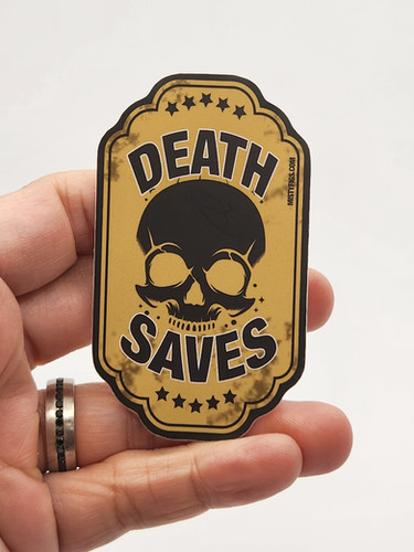 Vinyl Sticker -Death saves label dnd fantasy ttrpg | Misty Figs Gift Shop