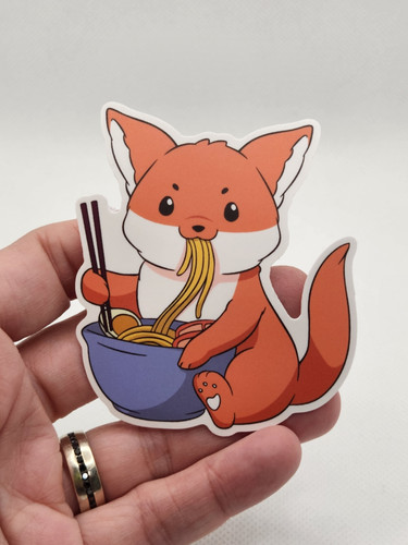 Vinyl Sticker - Ramen Fox Chibi Cute Japanese Food | Misty Figs Gift Shop