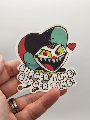Vinyl Sticker - Helluva Boss Fizzarolli Burger Time! | Misty Figs Gift Shop