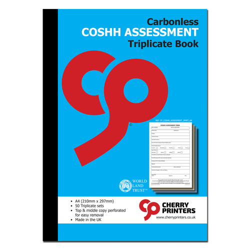 NCR COSHH Risk Assessment Book A4 Triplicate | Cherry printers