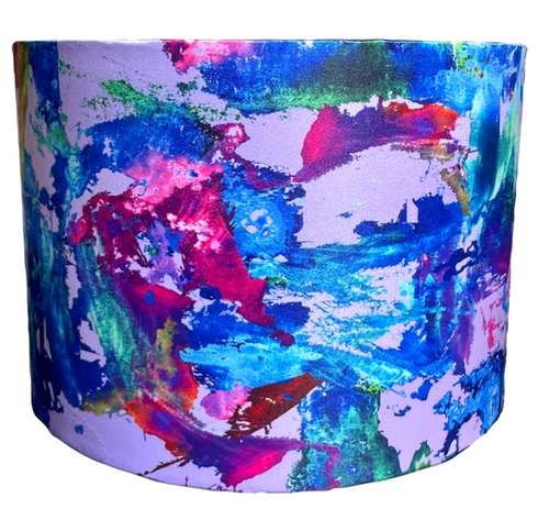 Graffiti Lilac Purple Blue Lamp Shade, Luxury Abstract Design Light Shade