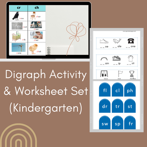 Digraph Activity & Worksheet set | For Kindergarten Kids