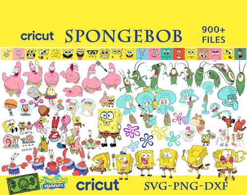 SpongeBob mega big bundle svg png clipart vector Cricut Cut Files ...