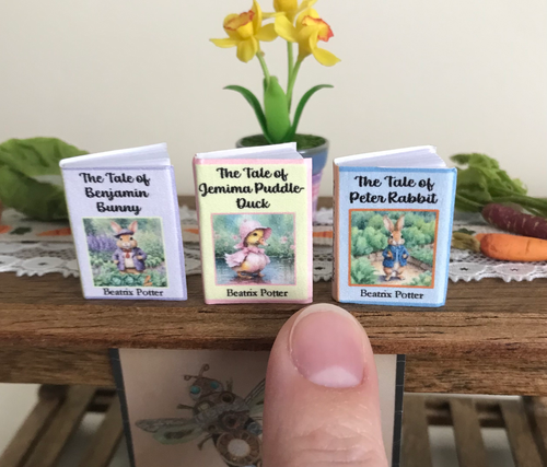 Set of 3 Beatrix Potter Mini Dollhouse Books, Tiny Easter Decor ...