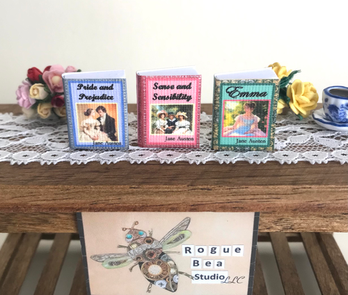 Set of 3 Mini 1:12 Scale Dollhouse Jane Austen Books, Classic Dollhouse ...