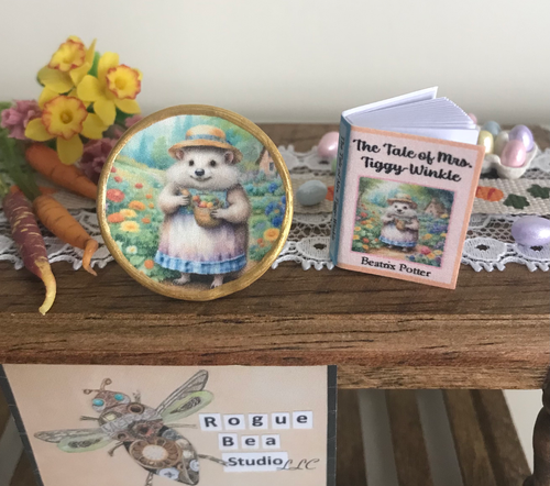 Mini Spring Dollhouse, 1:12 Beatrix Potter Tiggy-Winkle Ceramic Plate ...