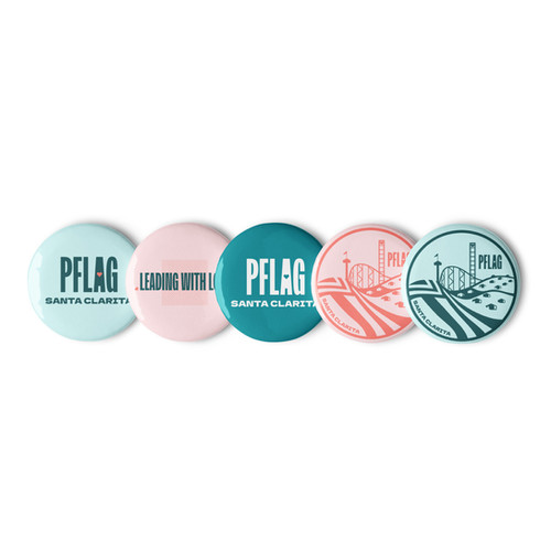 PFLAG SCV Set of 5 Pin Buttons | PFLAG SCV
