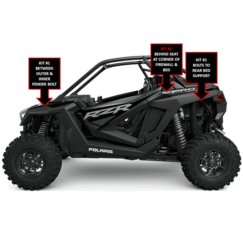 Polaris RZR Specific Rock Light Bracket Mounts | infinite-offroad