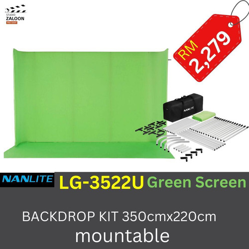 Nanlite LG-3522U Green Screen Chroma Key Backdrop Kit | Studio Zaloon