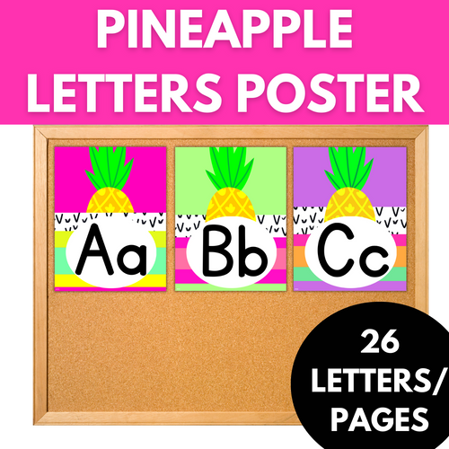 Pineapple Letters Poster Set | Princess Educator