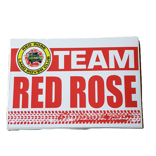 Team Red Rose Sticker White | Red Rose Land Rover