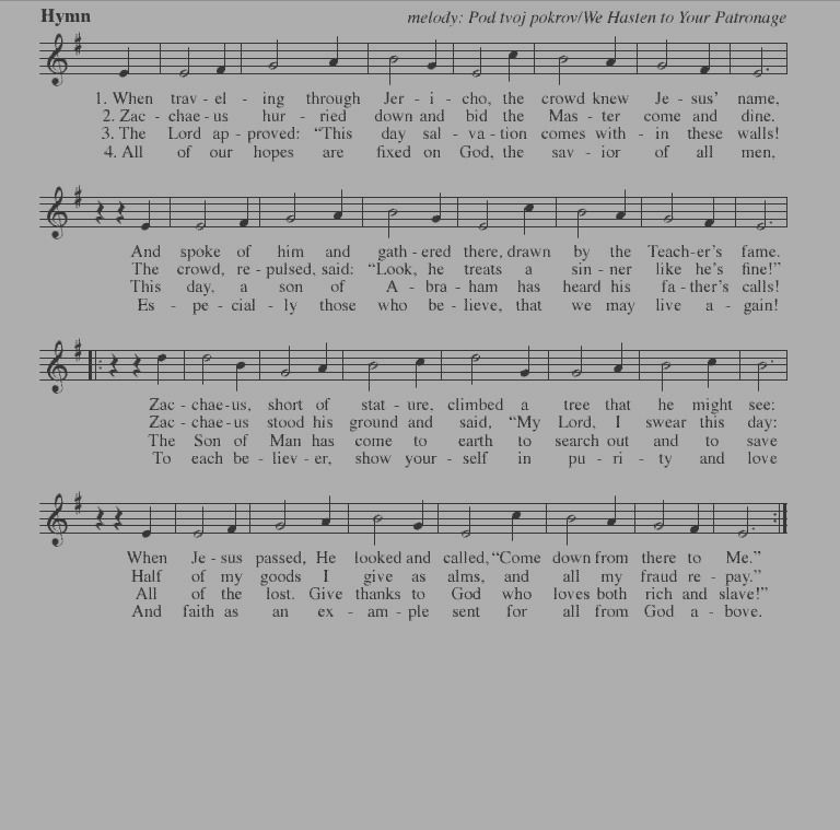 Zacchaeus Hymn