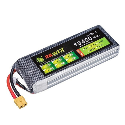 Lipo battery 10400mAh 11.1V 30C 3S Li-po 3 cell with XT-60 Plug | Noor ...