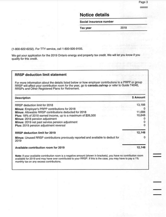 Notice of Assessment (CRA) | Arise Notice of Assessment (CRA) | Arise