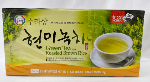 Surasang, Green Tea with Roasted Brown Rice - 6.35oz, 150 tea bags ...