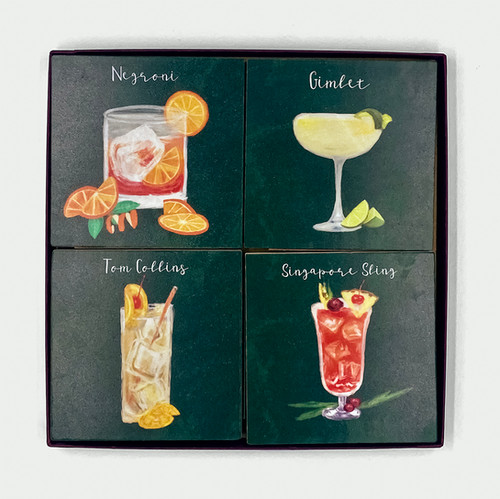 Gin Classics Marble Coasters, Set of 4 | The Gin Professors