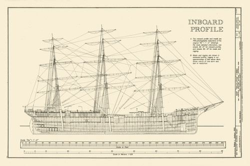 California: Tall Ship Balclutha, 1886 (Inboard Profile) | sea-heritage
