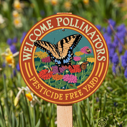 Sign: Welcome Pollinators Swallowtail | Blue Stem Natives