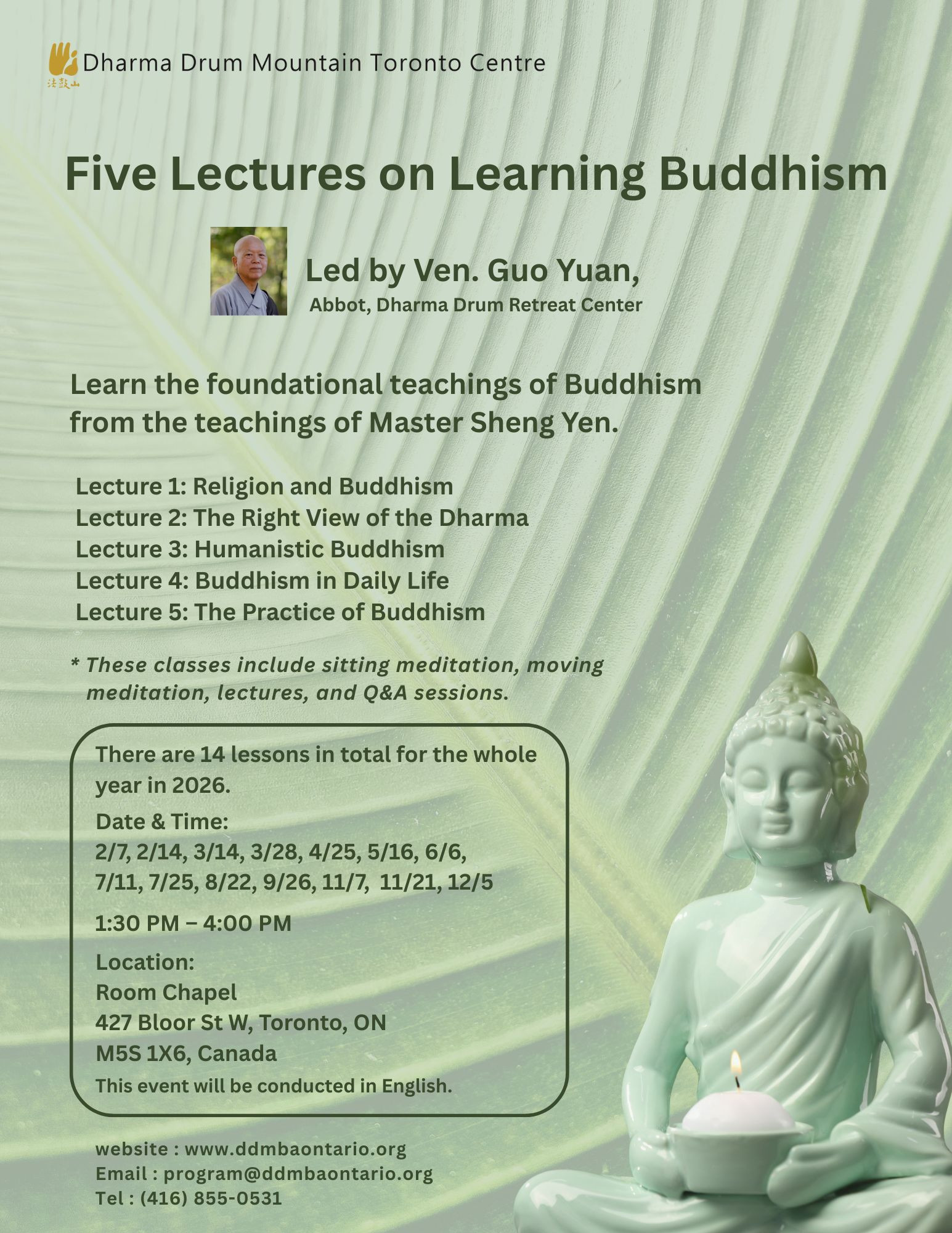 Five Lectures on Learning Buddhism | DDM Toronto Centre