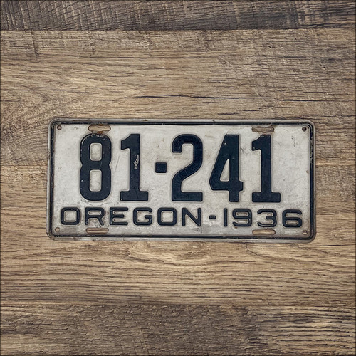 Original Oregon 1936 License Plate - 81-241 | NW License Plates
